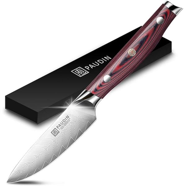 「プロ御用達の VG10鋼 採用」 切れ味持続性。 毎日の調理でも数か月研ぎ不要、切れ味が持続するから時短＆ストレスフリーに。他社主流の7cr17などのステンレス鋼より硬度・耐摩耗性が格段に高く、家庭用ナイフでは稀な高級素材。一生モノの性能...