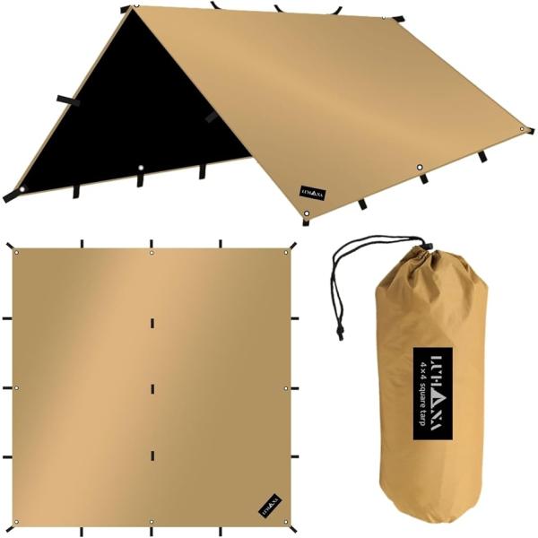 バリエーションコード : 2B904GHXR5「変幻自在なスクエアタープ」 ループ19箇所＆ハトメ8箇所付き、ポールやロープを組み合わせ、天候やシーンに合わせて簡単に自分好みにアレンジできます。また、3つセンターループによって張り方のバリエ...