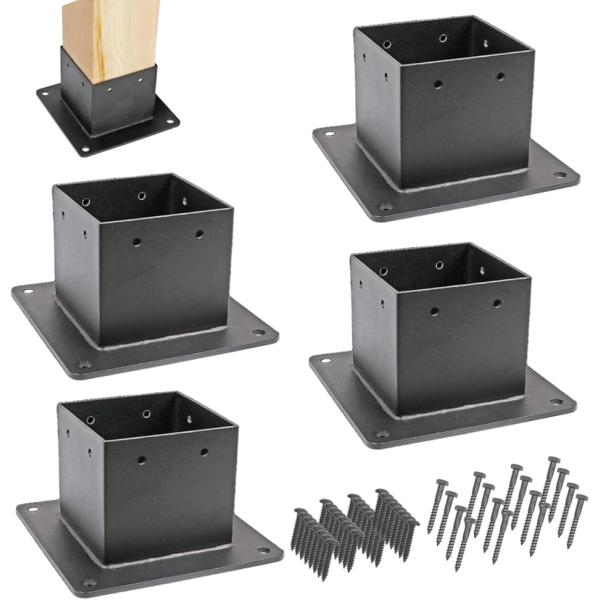 バリエーションコード : 2B9RC68LP4バーコラやテラス、ラティスやフェンスなど、さまざまな支柱を床材へ固定するための金具です。支柱は90mm角に対応しています。支柱と金具を固定するためのネジと床（地面）と金具を固定するアンカーが付属...