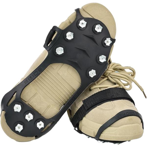 バリエーションコード : 2B9RPY095I11点スパイクピンのついた、脱着式滑り止めです。凍結、積雪した路面や山道、法面での転倒防止にご利用ください。耐久力のある強力ゴムバンドで靴のつま先とかかと、2点で装着します。ゴムバンドなのでスニ...