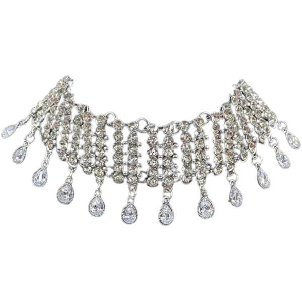 バリエーションコード : 2B9T4KJRRT「輝くステージの主役。華やかな存在感を放つ、デザイナーズチョーカー」 このエクスクルーシブなダンス用チョーカーは、一際目を引くラインストーンと、光り輝くドロップ型ペンダントでデザインされています...