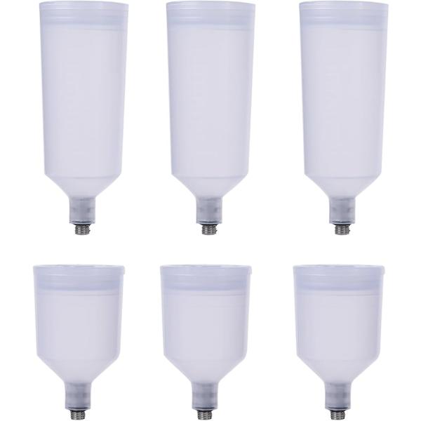 エアブラシ用塗料カップセットです20ccのカップが3個、40ccのカップが3個、合計6個のセットですエアブラシ本体は含まれていません各寸法は画像をご確認ください素材は樹脂製です