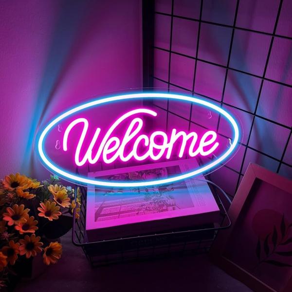 バリエーションコード : 2BUU2TU3NF「店舗看板にピッタリ・素晴らしいギフト」 Ｗelcomeネオンサインは理想的な店舗看板で、居酒屋、飲食店、カフェ、バー、パーティー、居酒屋、クラブ、喫茶店、レストラン、あらゆるシーンで大活躍です...