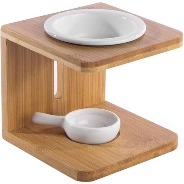 「木と陶器の調和したデザイン」木製と陶器の素材がうまく組み合わさったデザインです。シンプルでありながら、おしゃれな雰囲気を持っており、どんな部屋にもよく合います。自然な素材感が、部屋をリラックスできる空間にしてくれます。「癒しの雰囲気を簡単...