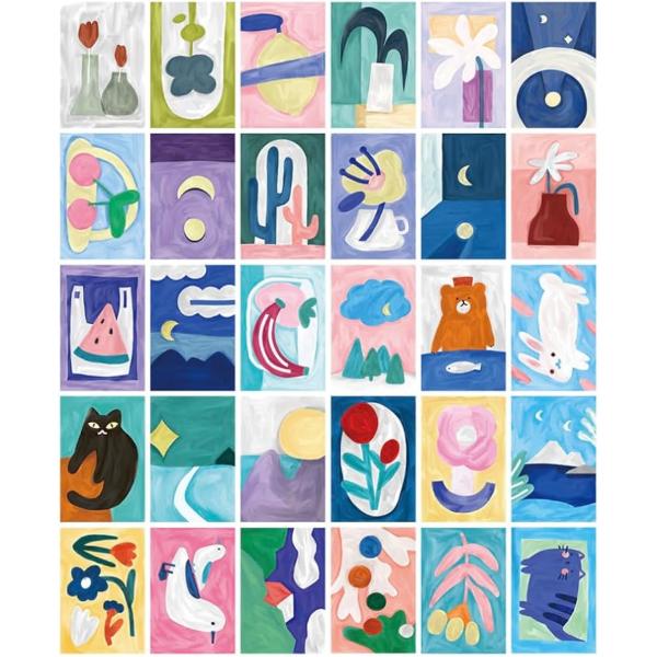 バリエーションコード : 2BJWJ93PUY「お部屋を彩るセンスアップ」可愛いデザインのポストカード30枚セットで、お部屋に新たな息吹を。それぞれ異なる柄で、気軽に貼るだけで空間が生まれ変わります。全てのカードはユニークなデザインで構成さ...