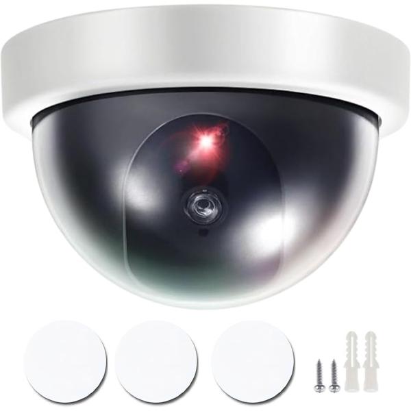 「防犯対策に」空き巣や不審者、イタズラ、万引きなどの防犯対策になるダミーカメラです。電池をセットするとLEDが常時点滅するので抑止力になります。「電池式」面倒な配線工事不要、単３電池２本でOK。設置も付属のネジまたは両面テープで貼り付けるだ...