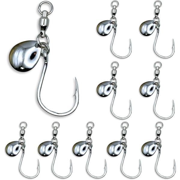 バリエーションコード : 2B9WS24FWP「シングルフック付きコロラドブレード」ブレードジギングに最適なコロラドブレード＋シングルフック10個セットです。高品質ステンレス製でフッ素コート仕様により錆びにくく、長持ちする本格的な仕様。コス...