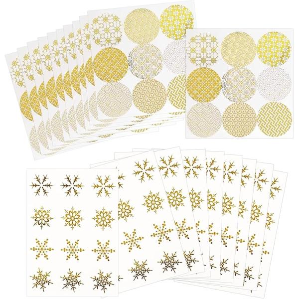 華やかで豪華な丸型シール：華やかで豪華な魅力にあふれる丸型シール13種計210枚セットです。ベースはクリアカラーですので、貼りつける対象の色味や柄が透けて見え、ゴールドの箔押しが浮き上がるように美しく映えるデザインとなっています。13種の美...