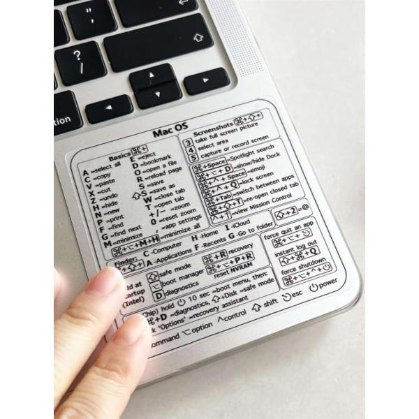 「安心安全な独自設計」こだわりのグッズをお贈りします。「システム操作用」のステッカー、 貼りやすい、スキージーが付属、貼り跡が残らない、 オリジナルのデザインすべての必須ショートカット - SYNERLOGIC Mac OSリファレンスキー...