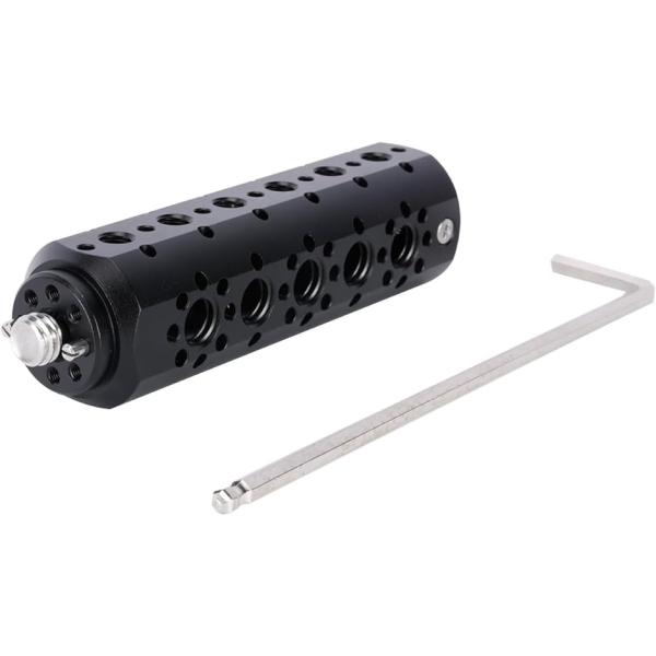 チーズハンドル：ハンドル本体全体に3/8-16 ARRIネジ穴と1/4-20の位置決め穴が施されており、ビデオリグをDIYするための便利で多用途なハンドグリップです。さまざまなカメラアクセサリーを接続でき、例えばチーズプレート、DSLRケー...