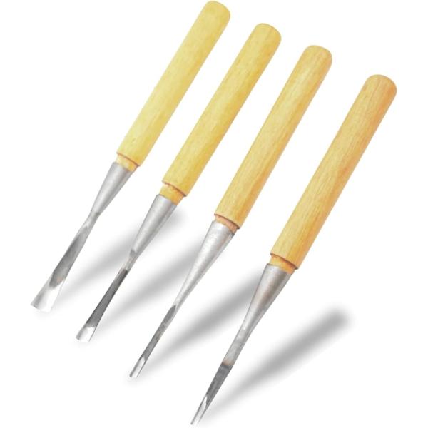 バリエーションコード : 2B9YGOC8D1丸スクイウッドカービングナイフセット（2本セット、3本セット、4本セット）は、曲面の丸型形状で木材の彫刻やカトラリーの製作に最適なツールです。2本セット(35mm，50mm)、3本セット(20m...