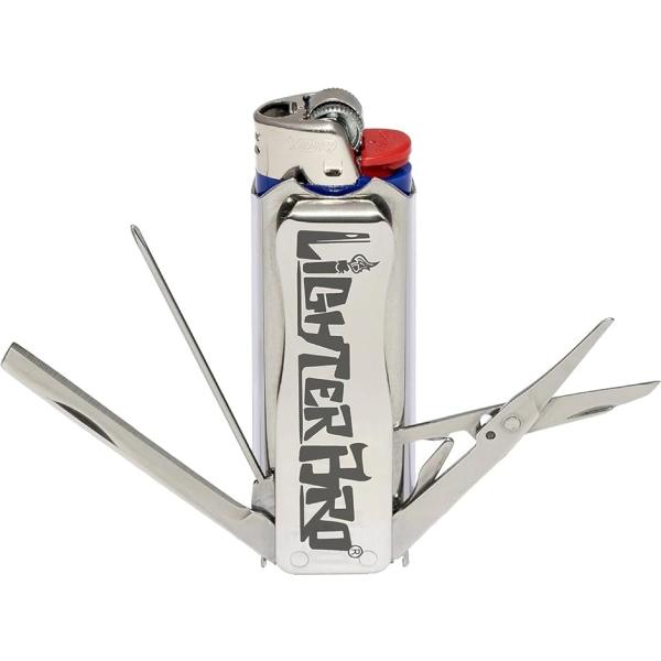 バリエーションコード : 2BU5SGU9VPレギュラーサイズのBICライターとCLIPPERライターにフィットするLighterBro ステンレス製ライターマルチツールです。日本語解説のQRコード付き。ただのライターが7 つのツール（マイ...