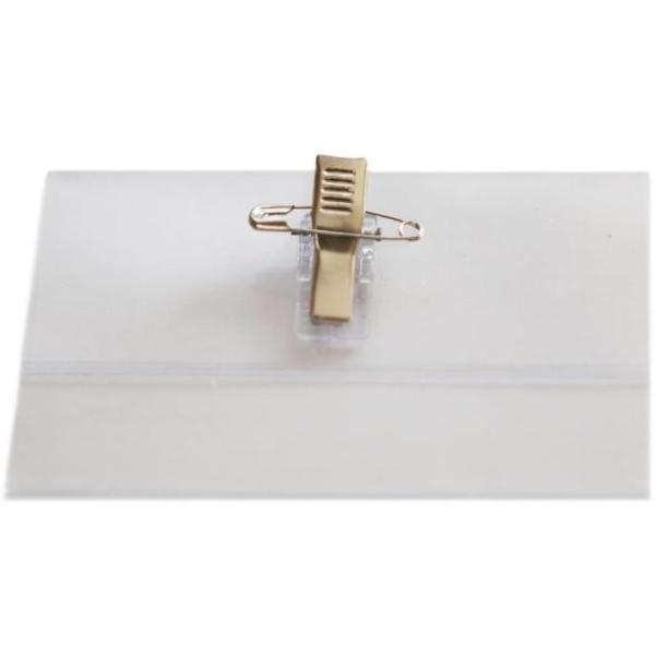バリエーションコード : 2BBLX8A9RTサイズ：縦57x横88mm20個セット色：透明名刺サイズの安全ピン・クリップ両用タイプの名札ケースです。