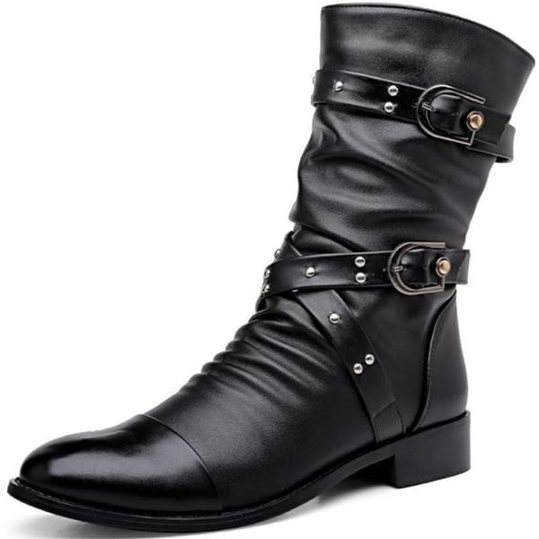表地：メイン素材：合皮表地：フェイクレザーヒール高：3cmヒールタイプ：フラットカジュアル エンジニア ライダース スタッズ メンズ ブーツになります。ハードな着こなしに似合うエンジニアブーツです。スパルタンでクールなデザインが パンクファ...