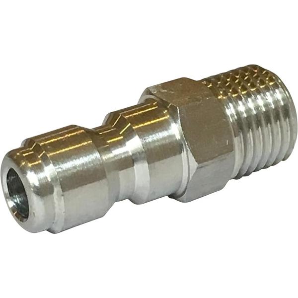 バリエーションコード : 2BF3XO4KPB・1/4’’サイズの高圧洗浄機用ワンタッチカプラーのオス（1/4おねじ）です。・海外製の高圧洗浄機への洗浄ノズル等の接続に使用ください。・「材質」　ステンレス鋼 「カプラーサイズ」 1/4’’・...