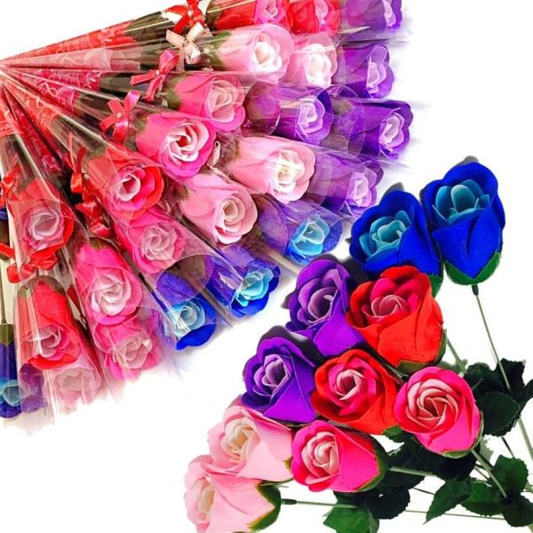 バリエーションコード : 2BIP145WJJまるで本物のバラの花のよう。お花部分がソープ（石鹸）でできています。卒業式、結婚式、退職、引越しのご挨拶、お子様のお友達、お店のお客様 ちょっとしたプレゼント プチギフト、粗品などにいかがでしょ...