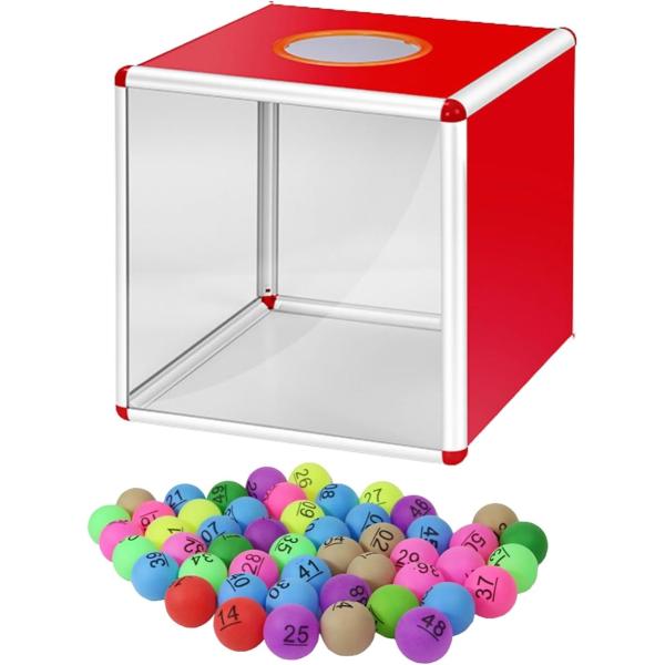 バリエーションコード : 2BJ1OSWWCR「目を引く抽選パフォーマンス」伝統的なビンゴゲームに新しい風を。5面を隠しつつ、1面だけ透明にすることでドキドキ感倍増。透明な面でボールが転がる様子を見て、参加者全員で盛り上がろう。商店街のくじ...