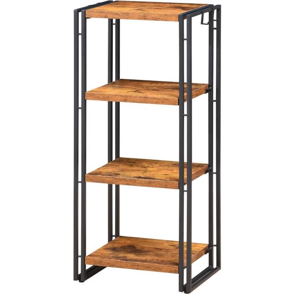 バリエーションコード : 2B244II42W「商品サイズ」幅40x奥行30x高さ113cm。棚板間の高さ：31cm。棚板の厚さ:3cm。耐荷重(約)：棚板各45kg。材質：MDF・スチール。色：古木色「選べるサイズ 17種」 ちょっとした...