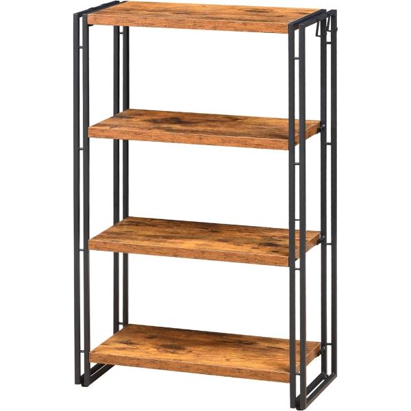 バリエーションコード : 2B244II42W「商品サイズ」幅60x奥行30x高さ113cm。棚板間の高さ：31cm。棚板の厚さ:3cm。耐荷重(約)：棚板各45kg。材質：MDF・スチール。色：古木色「選べるサイズ 17種」 ちょっとした...