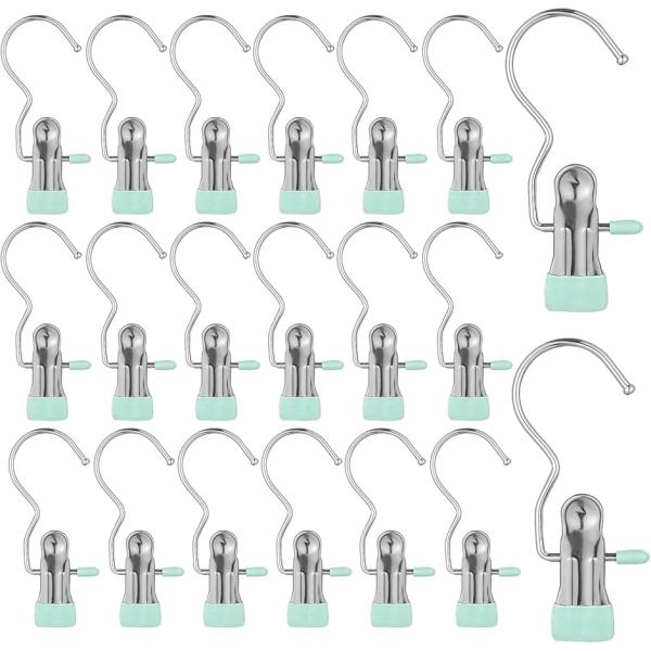 バリエーションコード : 2BJ3CG1FDV強力グリップ モノクリップ20個セットです。カラーはブラック、ベビーピンク、ライトグリーンの3種からお選びいただけます。キャップやソックス、靴、小物などなど様々な物を吊るして干したり吊下げ保管す...