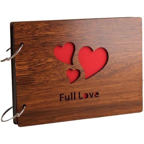 バリエーションコード : 2BJ3FU8ODP「オリジナルアルバムの作成に」自分だけのオリジナルアルバムを自由にDIYできる木目調のハートデザイン型フォトブックです。ぜひ大切な思い出を「世界で一つだけの手作り写真アルバム」として保存してくだ...