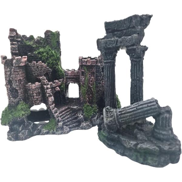 バリエーションコード : 2BJ3UJO9D0アクアリウムオブジェ古城とオーメント遺跡のセットです。水槽用品の装飾として熱帯魚・魚・エビ・めだか・シュリンプ・グッピー・アカハライモリイモリ・ヤマトヌマエビ・稚魚・プラティ・石巻貝・金魚などの...