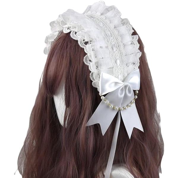バリエーションコード : 2BJ5WNUK4X・コスプレ、文化祭、メイド喫茶、イベントやロリータファッションにおすすめのカチューシャ。フリルのレースがたっぷりあしらわれ、両サイドのリボン、パールビーズが上品。ヘアピン付きで装着しやすいヘッド...