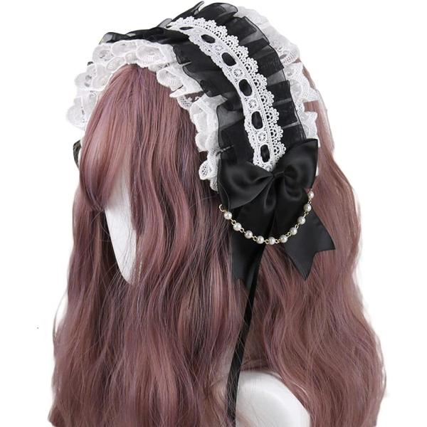 バリエーションコード : 2BJ5WNUK4X・コスプレ、文化祭、メイド喫茶、イベントやロリータファッションにおすすめのカチューシャ。フリルのレースがたっぷりあしらわれ、両サイドのリボン、パールビーズが上品。ヘアピン付きで装着しやすいヘッド...