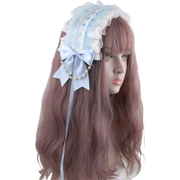 バリエーションコード : 2BJ5WNUK4X・コスプレ、文化祭、メイド喫茶、イベントやロリータファッションにおすすめのカチューシャ。フリルのレースがたっぷりあしらわれ、両サイドのリボン、パールビーズが上品。ヘアピン付きで装着しやすいヘッド...
