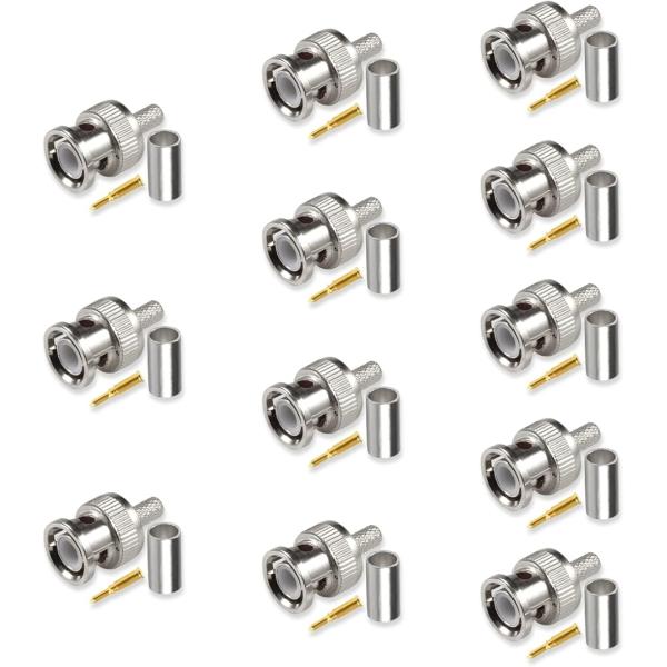 セット内容：RG58BNCコネクタx12本。収納ボックスx1本。用途：BNCコネクターは、監視プロジェクトにおいて、カメラ機器の出力中にカメラへの配線を接続するために使用されます。材質：針は真ちゅう製で、接続性と信号の信頼性に優れています。...