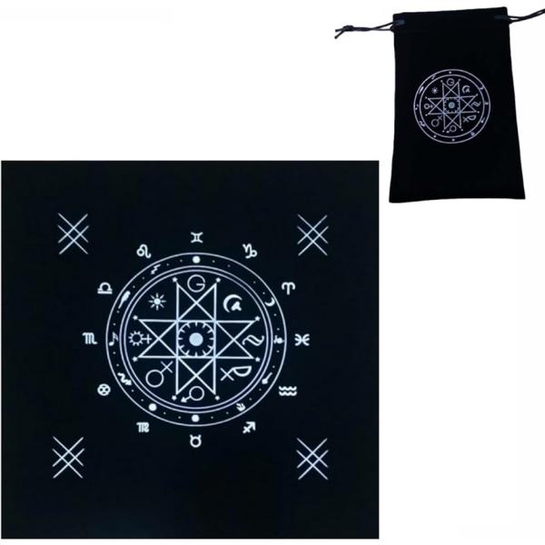 バリエーションコード : 2B69924U15タロットリーディング・タロット占いに。神秘的なデザインのタロットクロスとポーチのセットです。光沢のあるベルベット素材に、太陽・月・星の模様を施し、テーブルに置くだけで本格的な雰囲気になります。「...