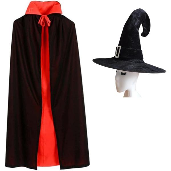 バリエーションコード : 2BJ5N01GYF魔女帽子とマント赤黒コスチュームのセットです。面白いハロウィーン仮装グッズですので、主役となりたいハロウィンコスチューム・仮装パーティー・結婚式・お祭り・新年会・発表会・誕生日・忘年会・宴会・出...