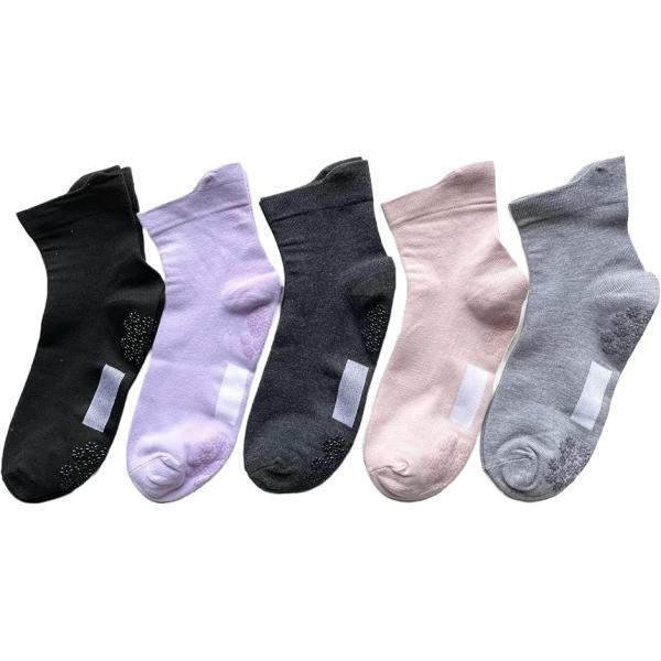 「サイズ」23-25cm　介護用靴下5色5足セット「素材」ポリエステル・綿・ポリウレタン。ベロ付き、ゴムなしで足首の締め付け解消。綿混素材で快適な履き心地です。片手で履ける、突起部分をつまみ上げるだけで簡単に履く事ができます。介護用に最適な...