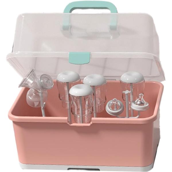 バリエーションコード : 2BJ69J3O54「ボックス型哺乳瓶ラック」透明な蓋つきで衛生的に守る箱型の哺乳瓶ラックです。ほこりやゴミ、虫の付着などからしっかり守ります。「溜まった水を捨てられます」水受けトレーを外して丸洗いできるので雑菌の...