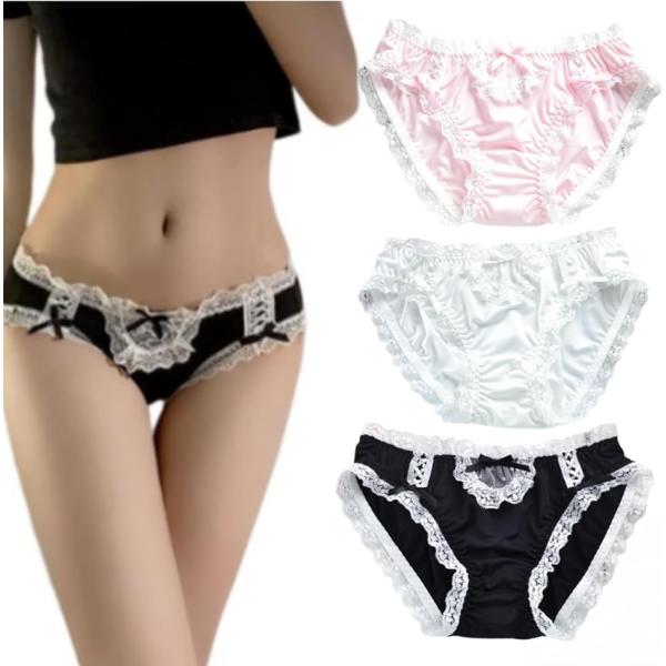 バリエーションコード : 2B96PO18OU男の娘パンツ 男の娘コスプレ女装パンツ ユニセック 日常生活の下着としてお使い下さい。ミルクシルク生地で通気性もよく、優しい肌触りで、あなたの心と身体を優しく包みます。レースとリボンで大人可愛い...