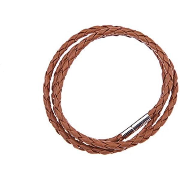 バリエーションコード : 2BJ88OIHGT「ブレスレット長」着用時約20cm / 全長60cm / 太さ0.4cm「スタイル」全長60cmのPUレザーを腕に３周巻きブレスレットにて使用するタイプになります。結合部は凸凹になっており差し込...