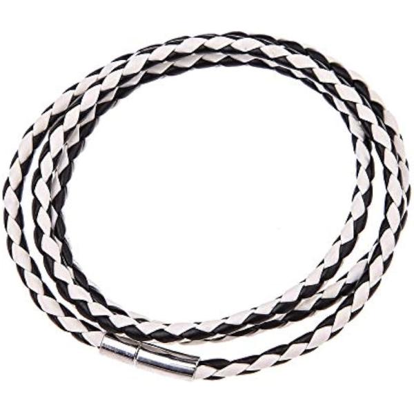 バリエーションコード : 2BJ88OIHGT「ブレスレット長」着用時約20cm / 全長60cm / 太さ0.4cm「スタイル」全長60cmのPUレザーを腕に３周巻きブレスレットにて使用するタイプになります。結合部は凸凹になっており差し込...