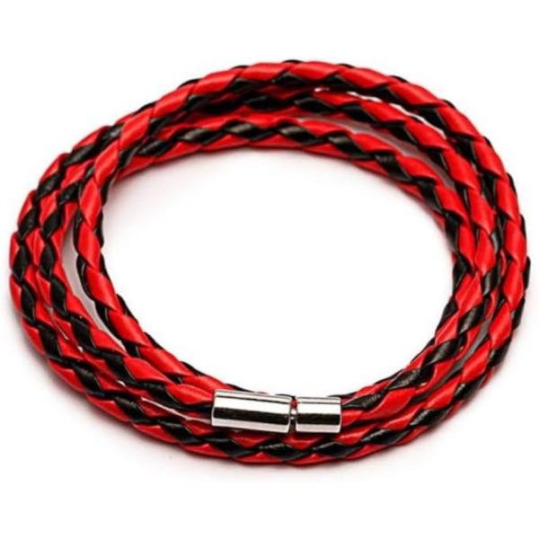 バリエーションコード : 2BJ88OIHGT「ブレスレット長」着用時約20cm / 全長60cm / 太さ0.4cm「スタイル」全長60cmのPUレザーを腕に３周巻きブレスレットにて使用するタイプになります。結合部は凸凹になっており差し込...