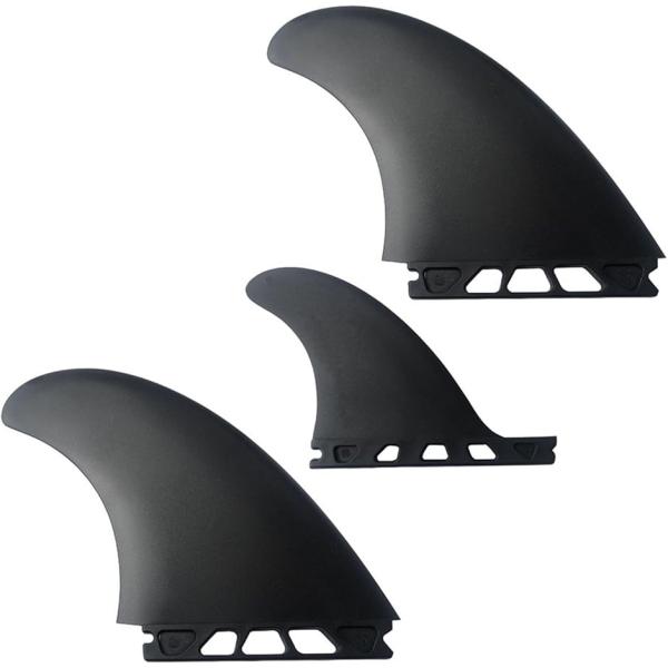 バリエーションコード : 2BJ9Y1XVCYサーフボード用の汎用サイドフィンとスタビライザーのフィン3枚セットです。軽い・強い・腐食しない特徴を持つカーボンコンポジット材を使用しマット仕上げで耐摩耗性の滑らかな表面構造になっています。「商...