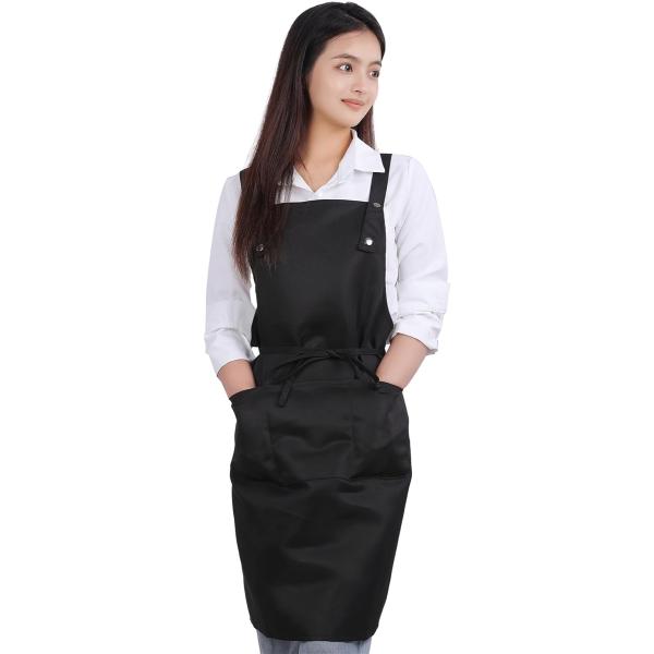 バリエーションコード : 2BJ8XXC4D83つの大きなポケットH型 両肩かけ エプロン。両肩かけだから首が疲れない設計です。肩紐の長さを2段階で調整できます。防水 防しわ加工 カフェエプロン。毎日使うものだから縫製加工にもこだわりました...