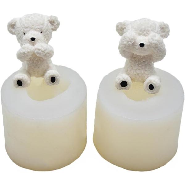 バリエーションコード : 2BJ9J3HOIW・アロマキャンドル、キーホルダー、石鹸など手作り小物づくりにおすすめ。もこもこ毛並みがかわいいクマが作れるDIYシリコンモールドです。目隠しクマと口隠しクマのUVレジン型2個セットです。・半透明...