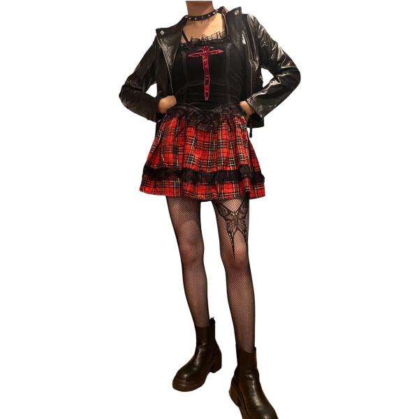 なりきりコスプレをこのセットですぐに楽しめます。かっこいいパンクファッションで気分も上がります。1点づつでも着回しができるので、コスプレとしてだけではなく何度も着用していただけます。。平成レトロなY2Kファッションをクールに着こなしてくださ...