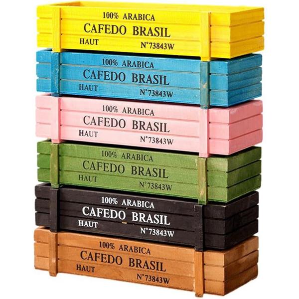 バリエーションコード : 2BJGR8V4P5このカラフルな小さな木箱は、シックなインテリアとしても機能する多肉植物プランターです。お気に入りの植物を寄せ植えしておうち時間が楽しめます。6色セットなので重ねて使ったり小物入れにしたりなど様々...