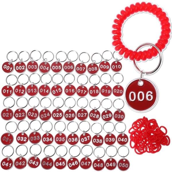 バリエーションコード : 2BJHN25Y6J耐久性と防水性に優れた、1から50番までの番号タグとコイルバンドのセット。手首などに身に着けることで紛失や置き忘れなどを防ぎます。温泉やジム、オフィス、宿泊施設などで鍵やテーブル番号の管理などに...