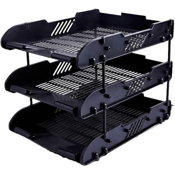 「３段ケース」A4サイズが収納できるケースは３段になっているため各仕切り有効的に使うことができます。書類・資料・チラシ・ファイル・新聞・本・雑誌など置き場所に困りがちな物たちをスッキリ収納できます。自室・オフィス・学校・施設の待合室など様々...