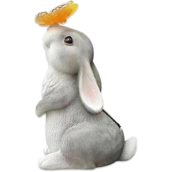 「キュートなランタン」可愛らしいうさぎと蝶のLEDソーラーガーデンライト。点灯時にウサギの鼻先に止まった蝶々が暖かい光を放ちます。柔らかな暖色のLEDで幻想的な雰囲気が広がります。「環境にやさしい」背中のソーラーパネルで日中に太陽光を集めて...