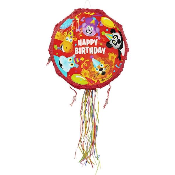 バースデーパーティを盛り上げるメキシコの伝統グッズ`ピニャータ‘でパーティを思いっきり楽しみましょう。こちらの商品はひもで引くタイプのピニャータです。棒で叩き割るタイプではありません。ピニャータは海外ではパーティの締めに欠かせないグッズです...