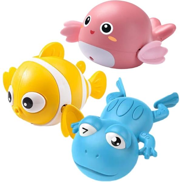 バリエーションコード : 2BJL1R1U5Lお風呂での楽しい水遊びをさらに盛り上げる、子供たちに大人気のお風呂おもちゃが登場しました。「泳げるゼンマイ仕掛け 生き物3点セット」は、イルカ、カエル、そして魚の3点セットで、お子様がお風呂で楽...