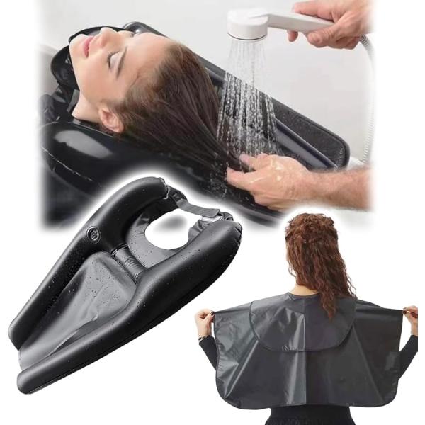 「場所を選ばない洗髪で、快適な時間を」洗面台や浴槽から離れた場所でも洗髪が可能なので、ベッドや車椅子に座ったまま、移動が困難な方や介護が必要な方でも快適に洗髪できます。介護現場や自宅でのケアに最適です。「首や頭を優しく支えるエアバッグ」空気...