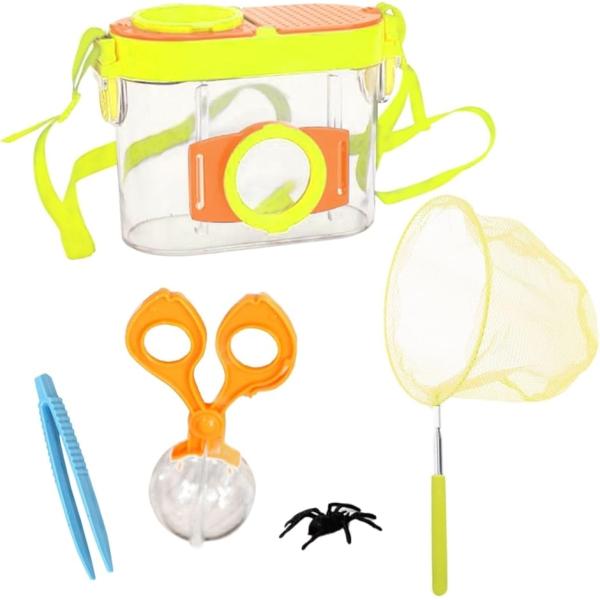 バリエーションコード : 2BJNVCUD3G「昆虫観察BOX ＆伸縮網セット」虫取り、魚とりに出かけよう。これがあれば昆虫採集、観察、研究もバッチリ。自然の中で生き物を捕まえてじっくり観察してみよう。「セット内容」虫かご（拡大鏡付き）、ピ...